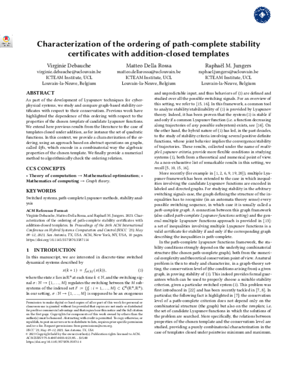 (PDF) Characterization of the ordering of path-complete stability ...