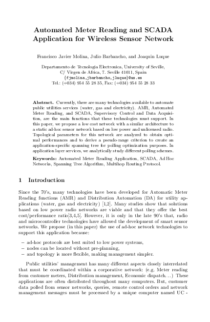 (PDF) Automated Meter Reading and SCADA Application for Wireless Sensor ...