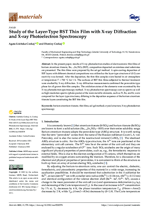 (PDF) Study of the Layer-Type BST Thin Film with X-ray Diffraction and ...