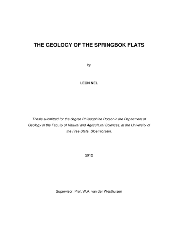 (PDF) The geology of the Springbok Flats