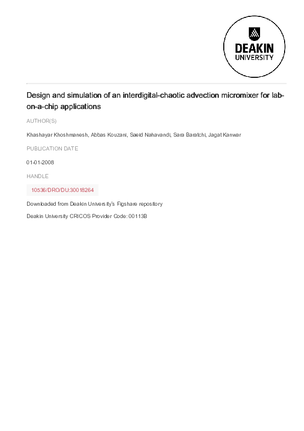 (PDF) Design and Simulation of an Interdigital-Chaotic Advection ...