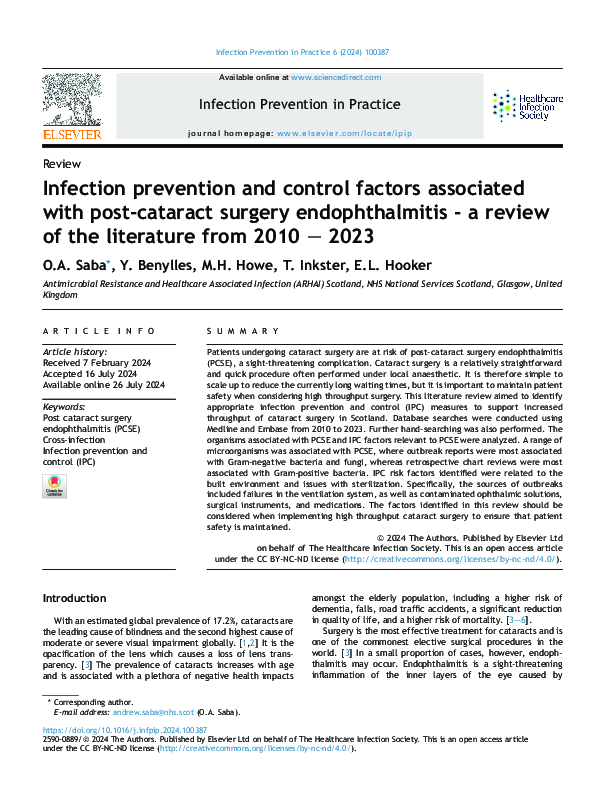 (PDF) Infection prevention and control factors associated with post ...