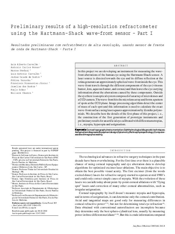 (PDF) Preliminary results of a high-resolution refractometer using the ...