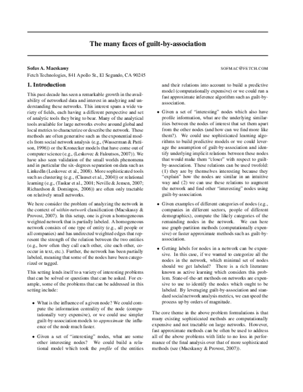 (PDF) The many faces of guilt-by-association