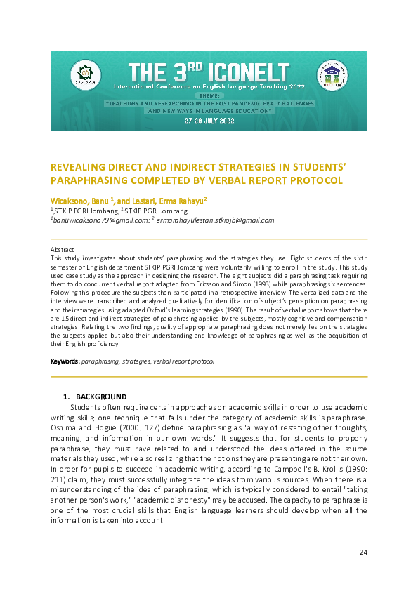 (PDF) Revealing Direct and Indirect Strategies in Students ...