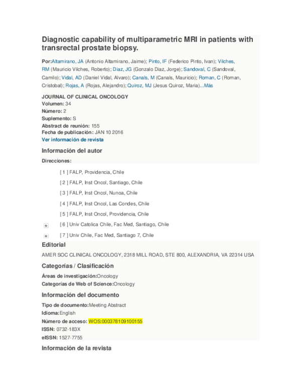 (PDF) Diagnostic capability of multiparametric MRI in patients with transrectal prostate biopsy