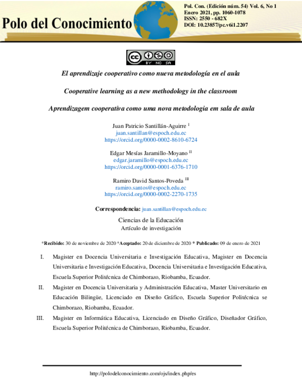 (PDF) El aprendizaje cooperativo como nueva metodología en el aula