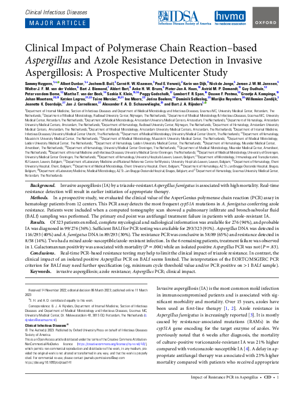 (PDF) Clinical Impact of Polymerase Chain Reaction–Based Aspergillus and Azole Resistance ...