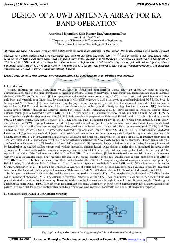 (PDF) Design of a UWB Antenna Array for Ka Band Operation
