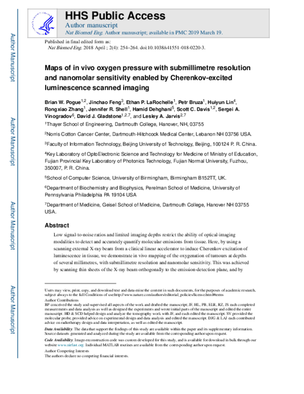 (PDF) Maps of in vivo oxygen pressure with submillimetre resolution and ...