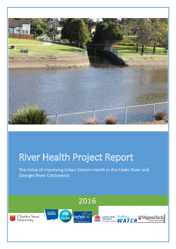 (PDF) River Health Project Report: The Value of Improving Urban Stream ...