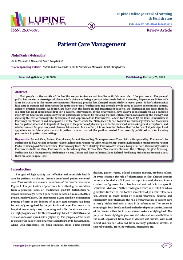 (PDF) Patient Care Management