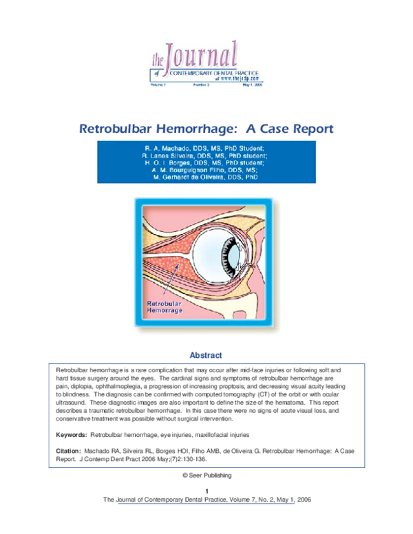 (PDF) Retrobulbar Hemorrhage: A Case Report