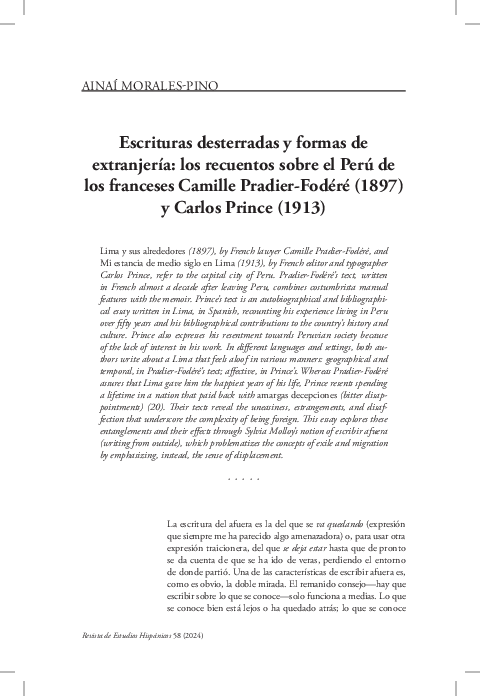 (PDF) Escrituras desterradas y formas de extranjería: los recuentos ...