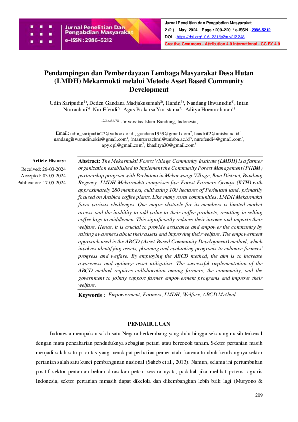 (PDF) Pendampingan dan Pemberdayaan Lembaga Masyarakat Desa Hutan (LMDH ...