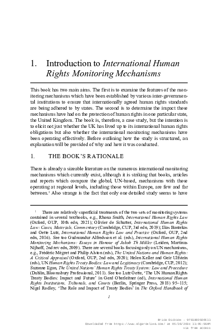 (PDF) Introduction to International Human Rights Monitoring Mechanisms