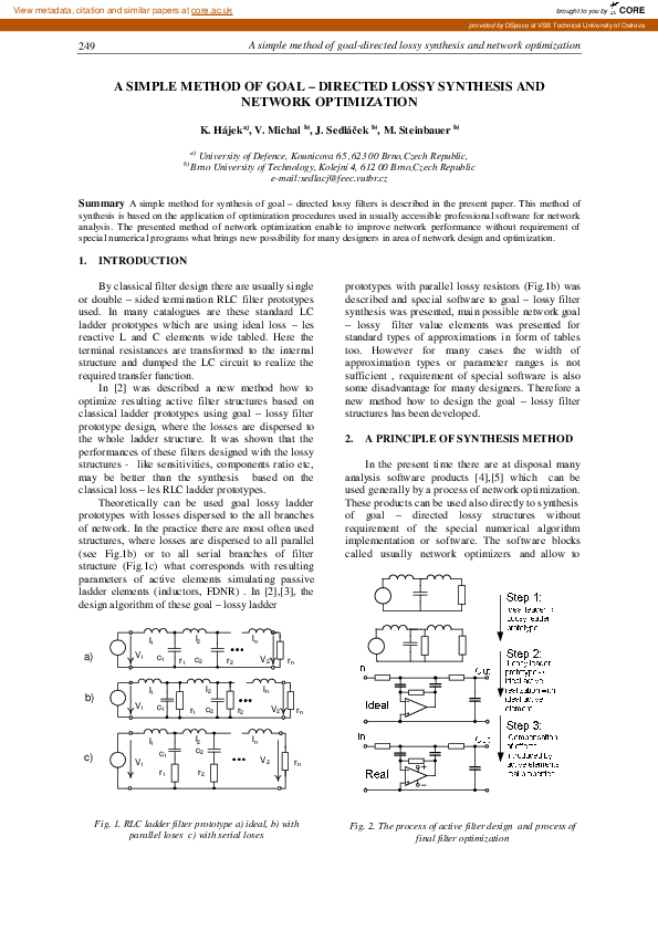 (PDF) A Simple Method of Goal-Directed Lossy Synthesis and Network ...