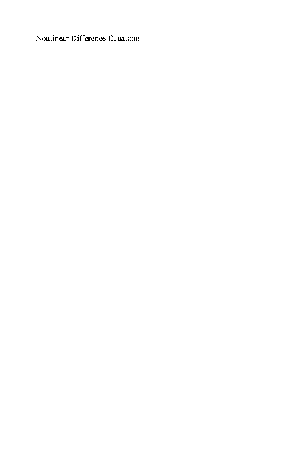 (PDF) Nonlinear Difference Equations