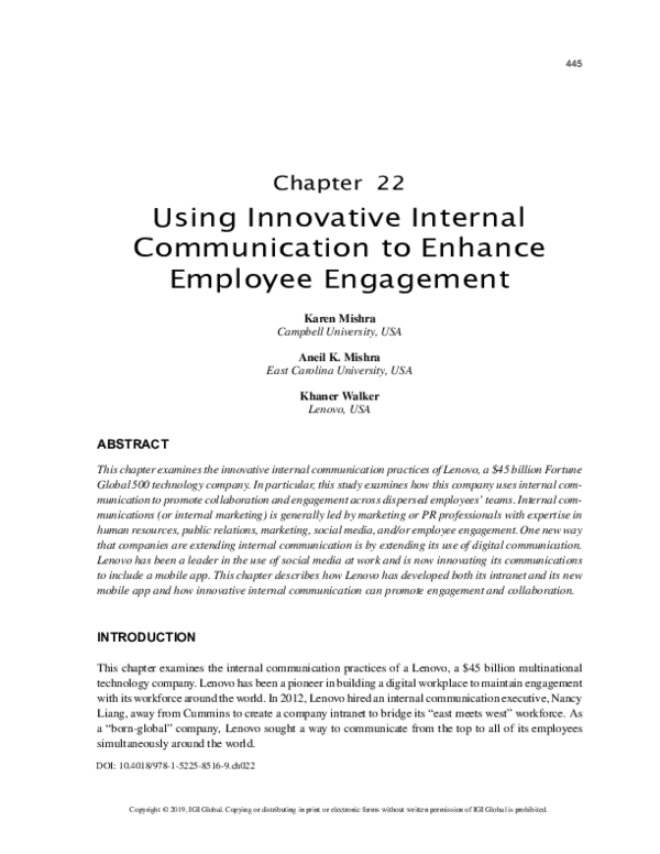 (PDF) Using Innovative Internal Communication to Enhance Employee ...