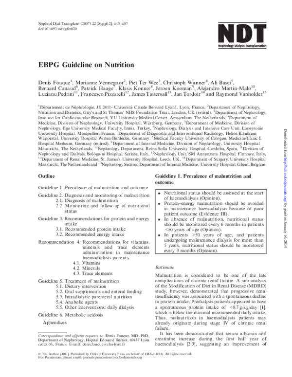 (PDF) EBPG Guideline on Nutrition