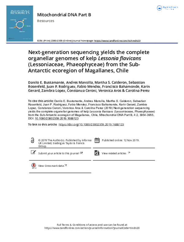 (PDF) Next-generation sequencing yields the complete organellar genomes ...
