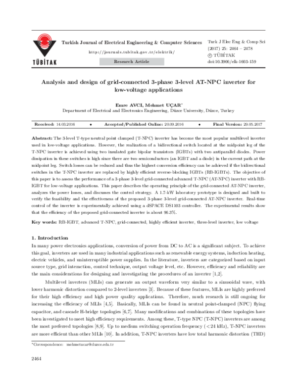 (PDF) Analysis and design of grid-connected 3-phase 3-level AT-NPC ...