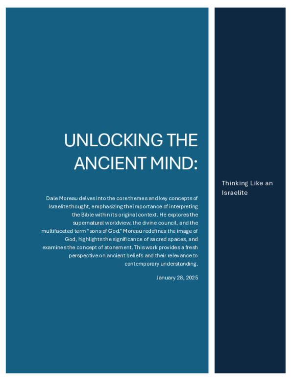 (PDF) Unlocking the Ancient Mind: Thinking Like an Israelite