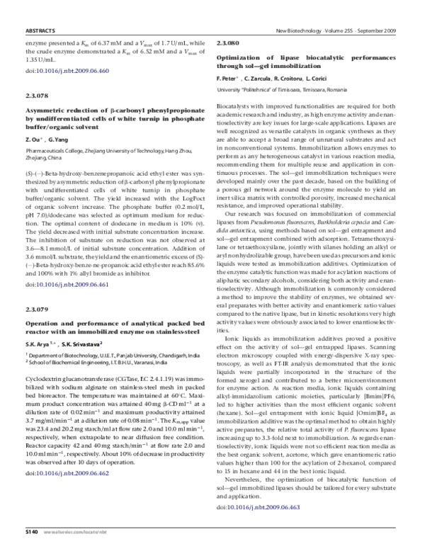 (PDF) Operation and performance of analytical packed-bed reactors with an immobilised alcohol ...
