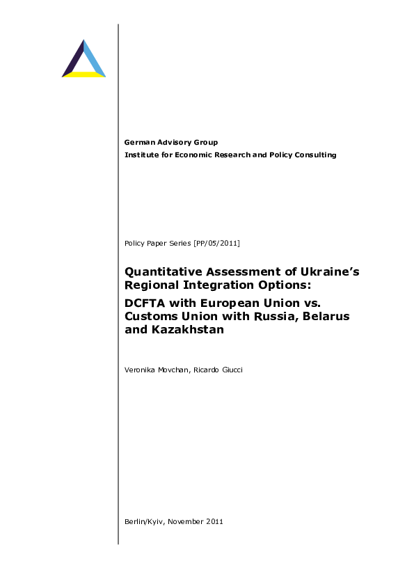 (PDF) Quantitative Assessment of Ukraine ’ s Regional Integration ...