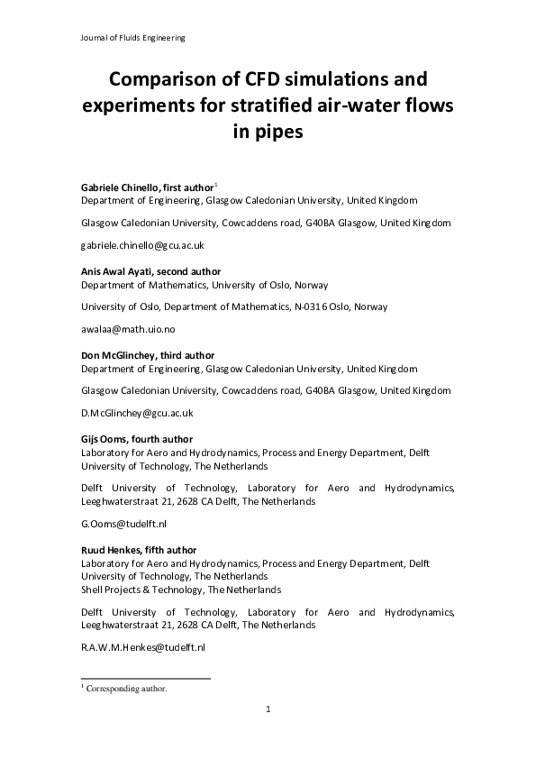 (PDF) Comparison of Computational Fluid Dynamics Simulations and ...