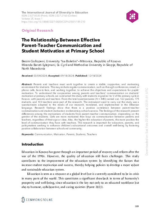 (PDF) The Relationship Between Effective Parent–Teacher Communication ...