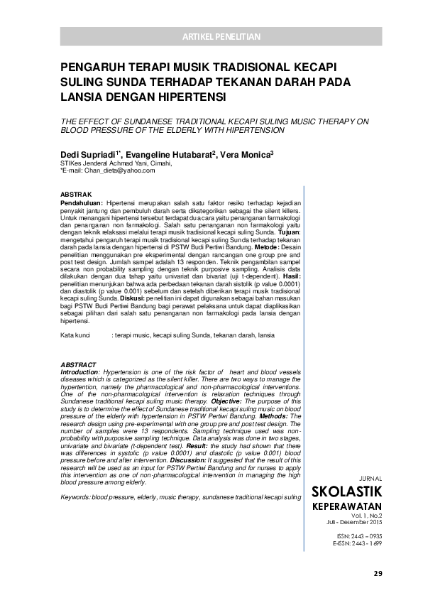 (PDF) Pengaruh Terapi Musik Tradisional Kecapi Suling Sunda Terhadap ...