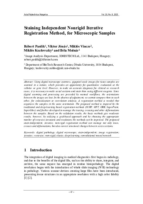 (PDF) Staining Independent Nonrigid Iterative Registration Method, for Microscopic Samples