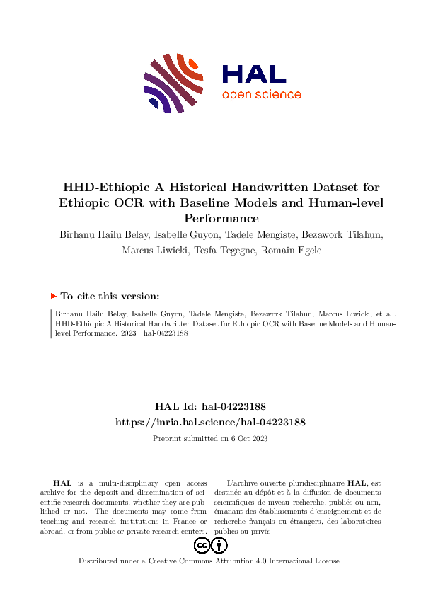 (PDF) HHD-Ethiopic A Historical Handwritten Dataset for Ethiopic OCR ...