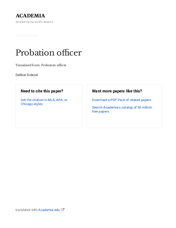 (PDF) Probation officer