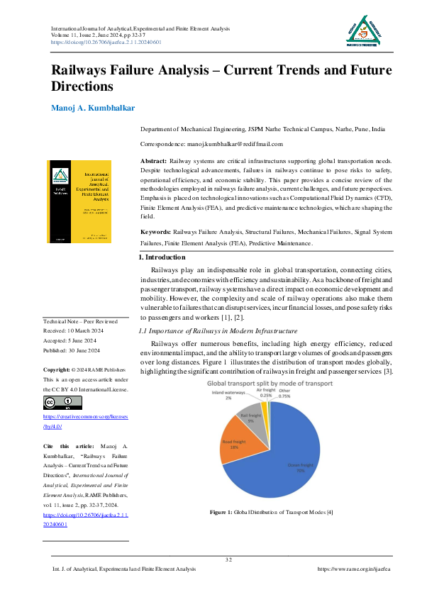 (PDF) Railways Failure Analysis -Current Trends and Future Directions