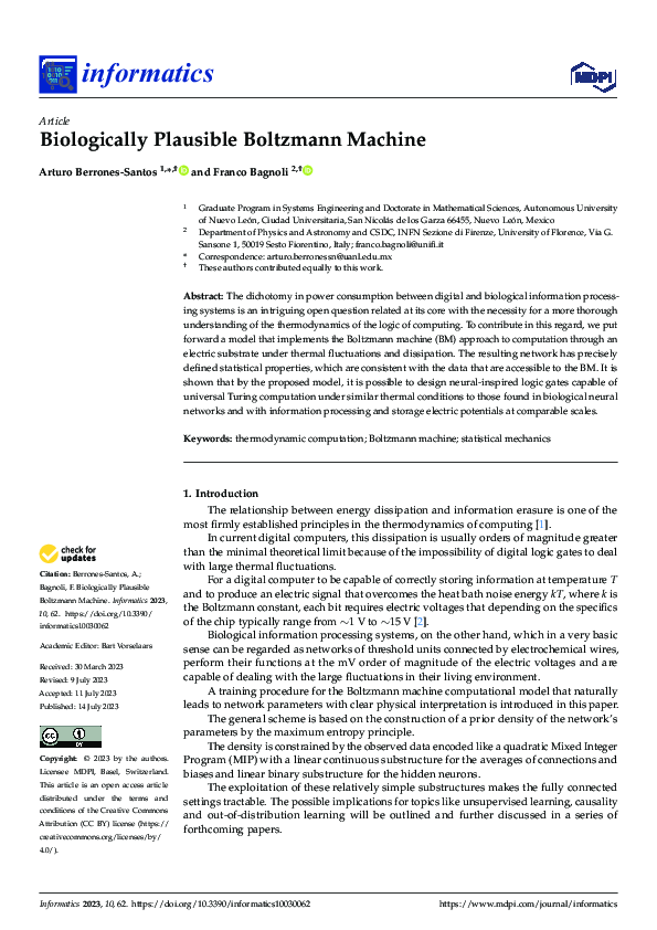 (PDF) Biologically Plausible Boltzmann Machine