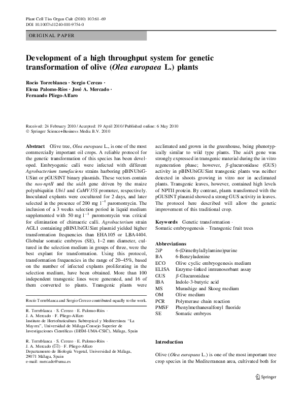 (PDF) Development of a high throughput system for genetic ...