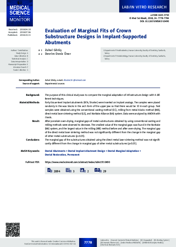 (PDF) Evaluation of Marginal Fits of Crown Substructure Designs in ...
