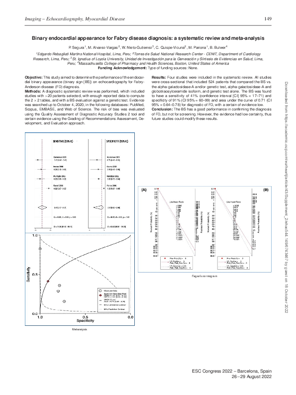 (PDF) Binary endocardial appearance for Fabry disease diagnosis: a systematic review and meta ...