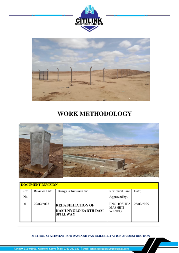 (PDF) METHODOLOGY -KAMUNYOLO DAM WORKS