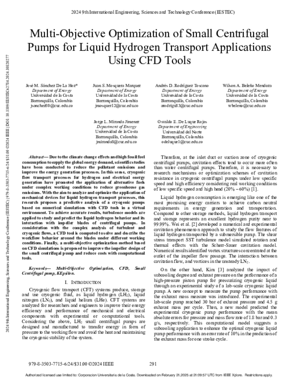 (PDF) Multi-Objective Optimization of Small Centrifugal Pumps for Liquid Hydrogen Transport ...