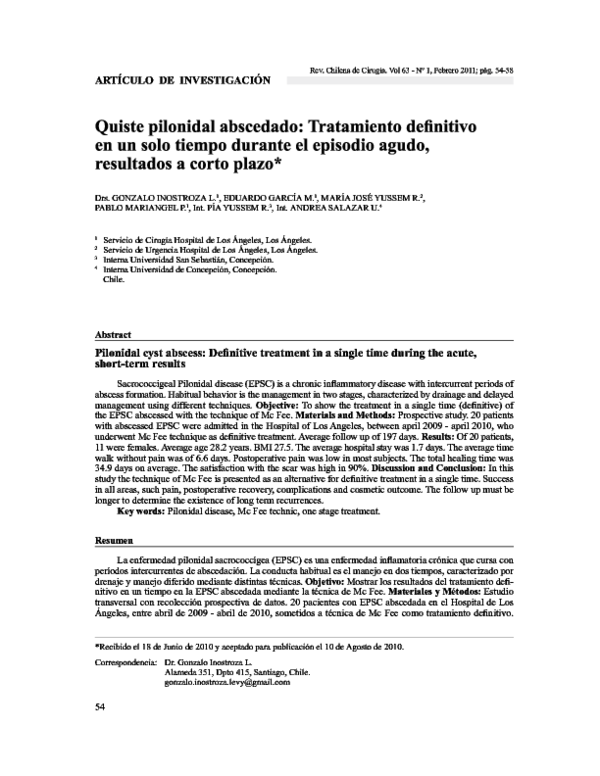 (PDF) Quiste pilonidal abscedado: Tratamiento definitivo en un solo ...