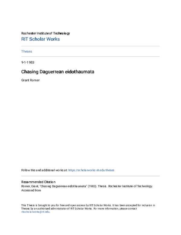 (PDF) Chasing Daguerrean eidothaumata