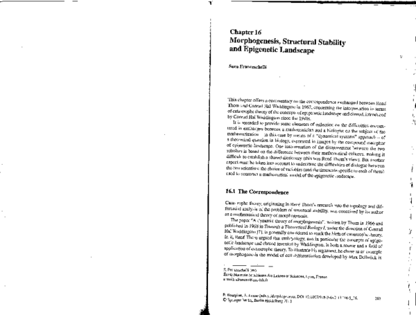 (PDF) Morphogenesis, Structural Stability and Epigenetic Landscape