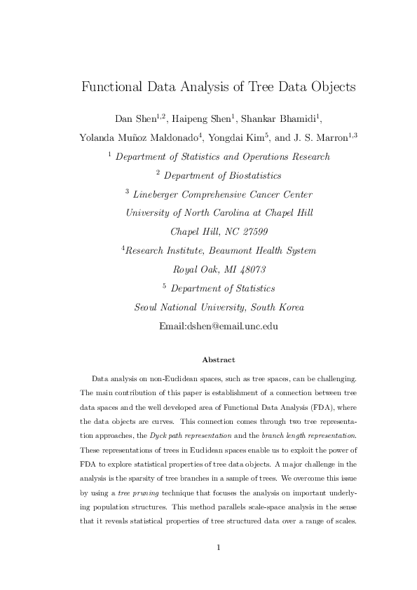 (PDF) Functional Data Analysis of Tree Data Objects