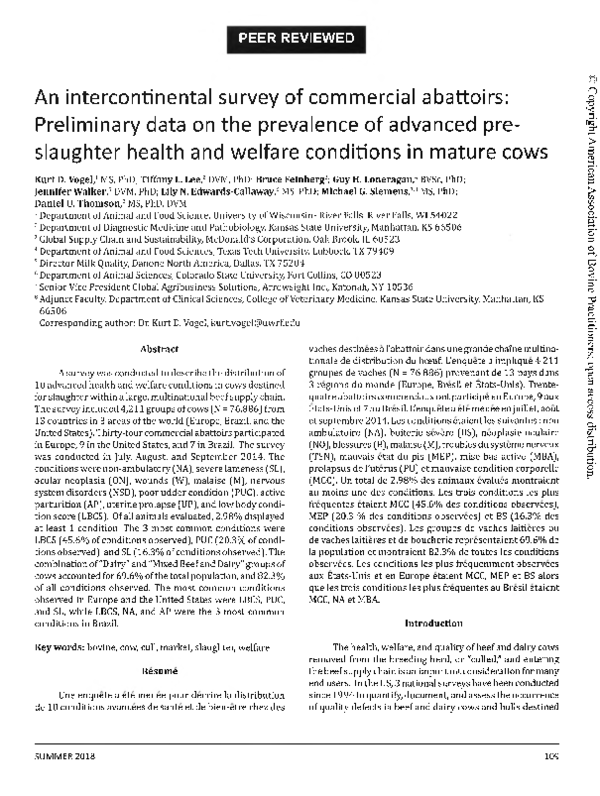 (PDF) Intercontinental survey of commercial abattoirs