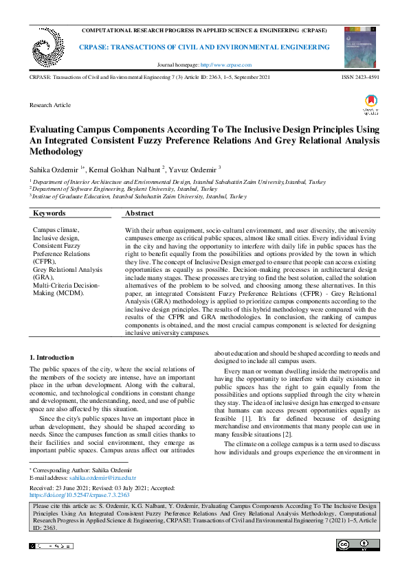 (PDF) Evaluating Campus Components According To The Inclusive Design Principles Using An ...
