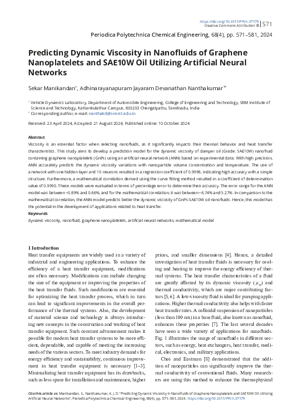 (PDF) Predicting Dynamic Viscosity in Nanofluids of Graphene Nanoplatelets and SAE10W Oil ...