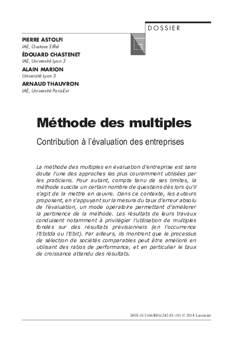 (PDF) Méthode des multiples